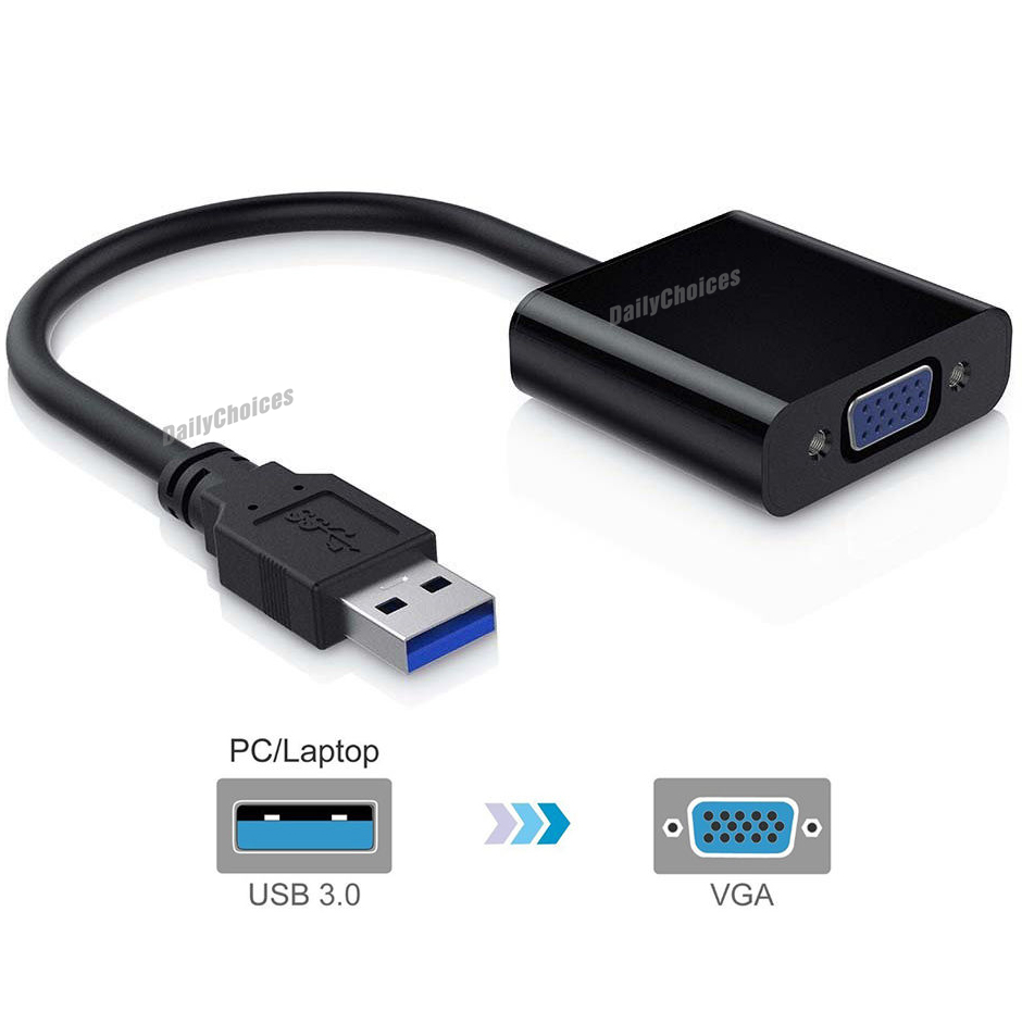 USB3.0 to VGA Video Graphic Card Display External Cable Adapter for Win ...