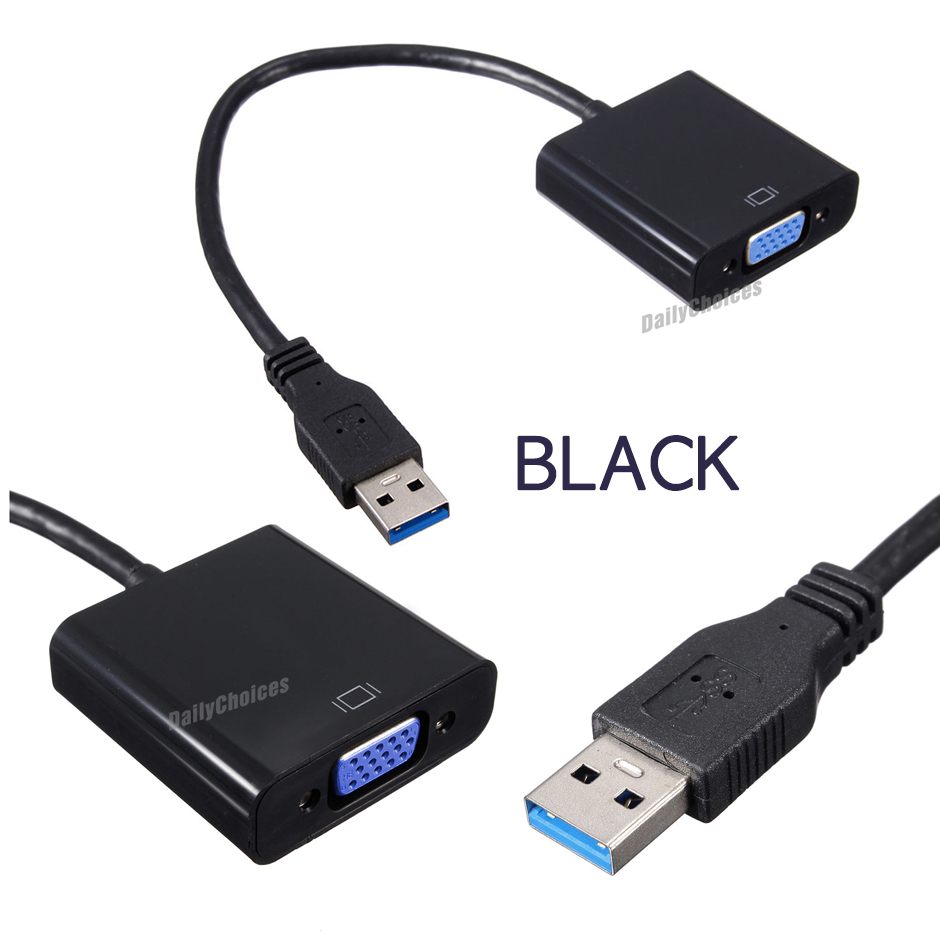 USB3.0 to VGA Video Graphic Card Display External Cable Adapter for Win ...