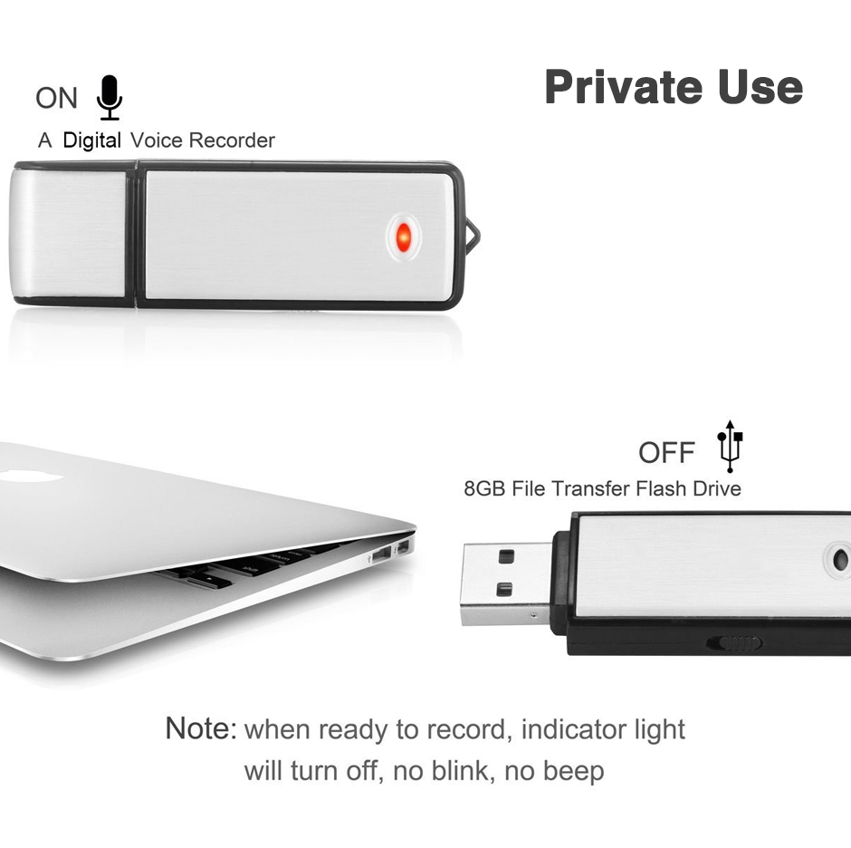 Mini 8GB USB Disk Pen Flash Drive Digital Audio Voice Recorder 15 hrs ...