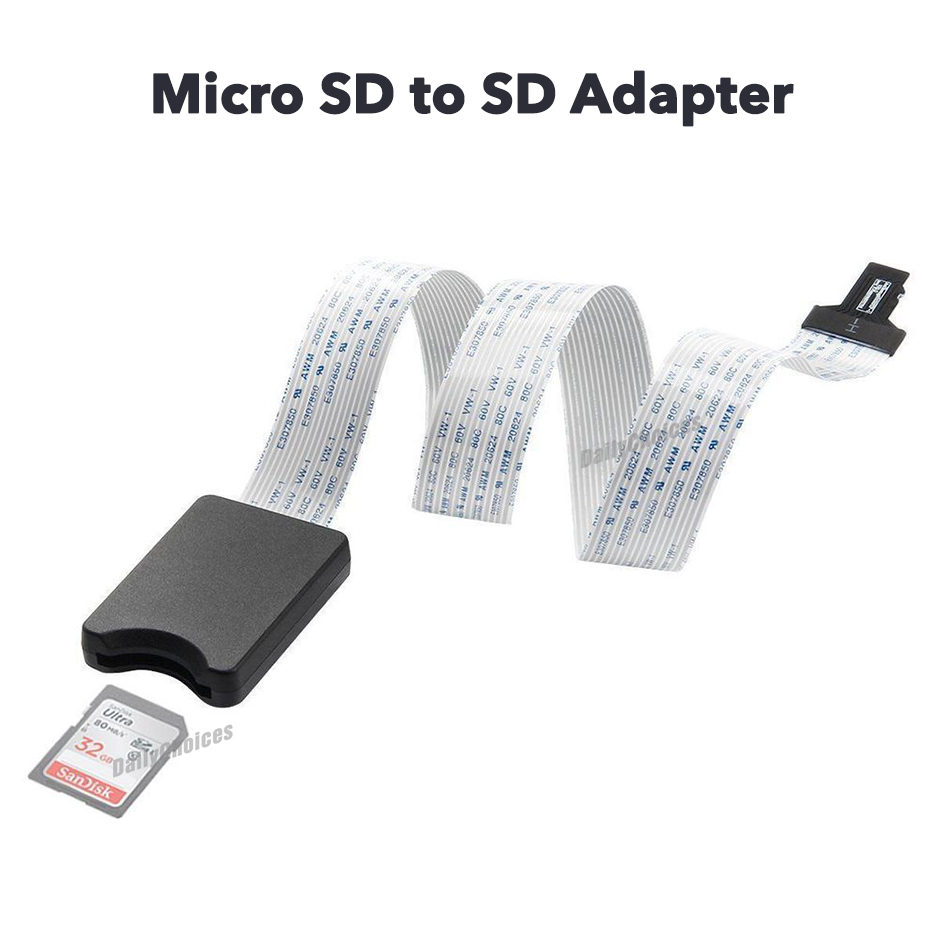 Micro SD TO SD Card Extension Cable Adapter Extender Converter for SD ...