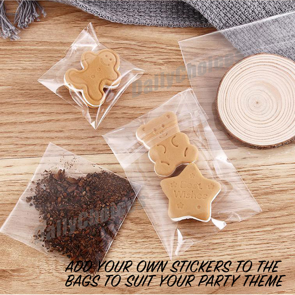 Plain Clear Lolly Bags self-adhesive cello lollies candy treats bulk ...